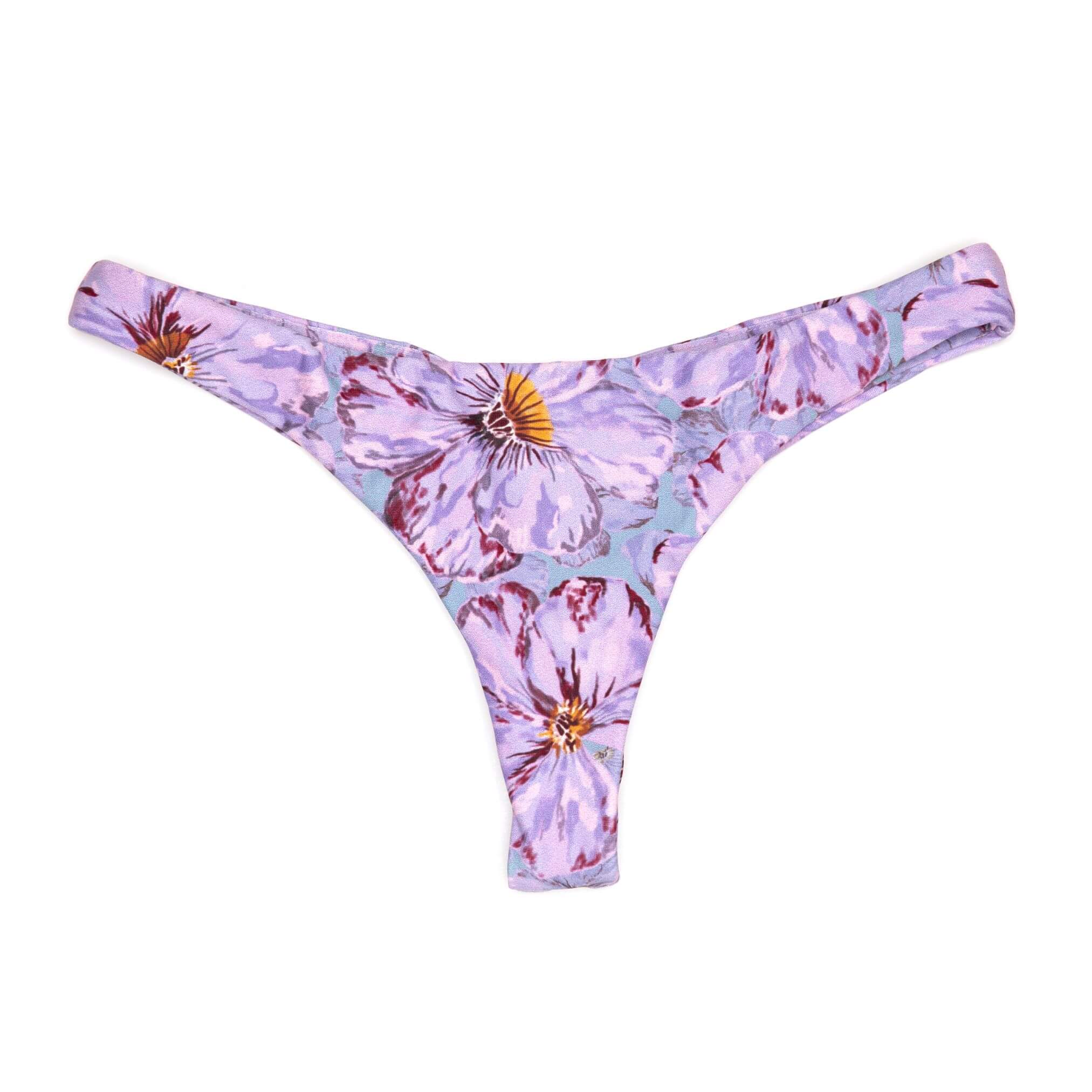 Purple Floral Tiny Scrunch Bottom | Bikini Bottoms – Midori Bikinis